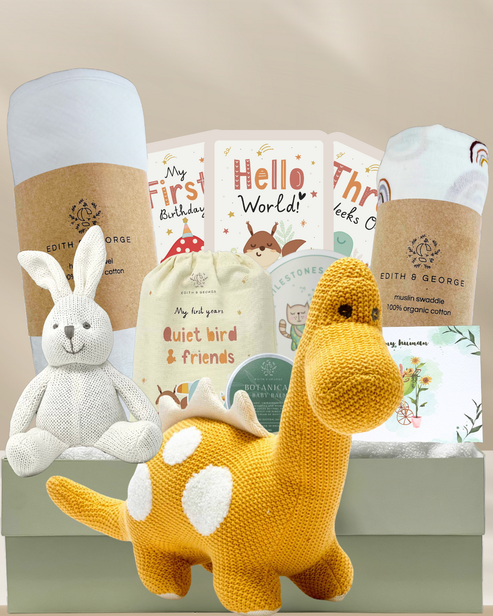New Baby & Big Sibling Gift Set: Organic Bramble Bunny Hamper + Large ...